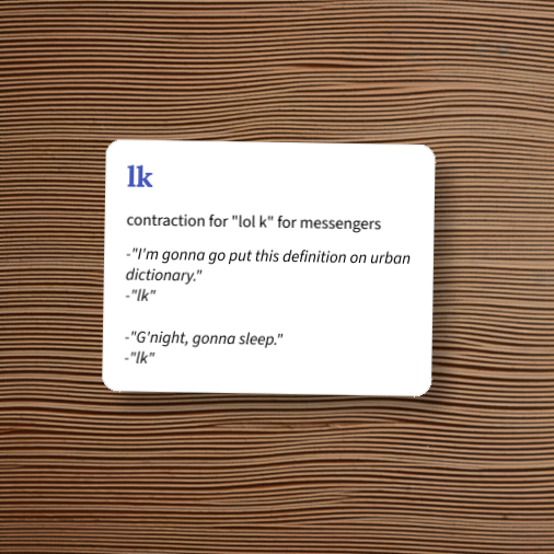 Urban Dictionary: ';lk