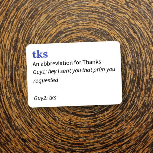 Urban Dictionary: tks