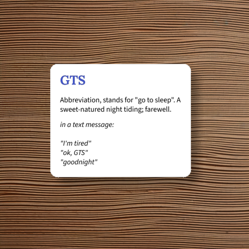 Urban Dictionary: GTS