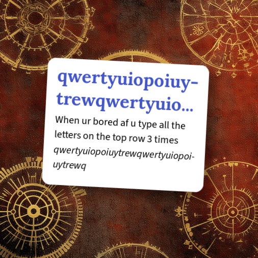 Urban Dictionary: qwertyuiopoiuytrewqwertyuiopoiuytrewq