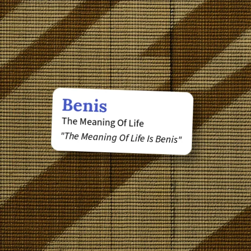 Urban Dictionary: Benis