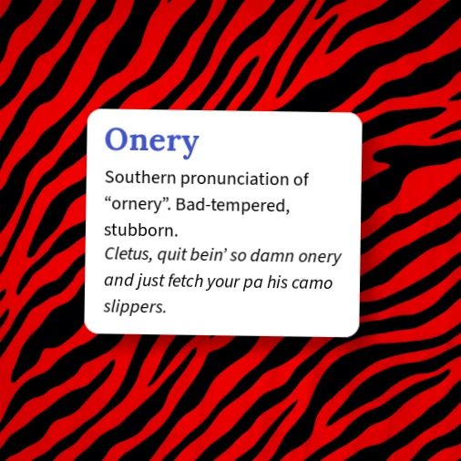 Urban Dictionary: Onery