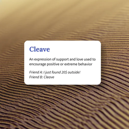 Urban Dictionary: to cleave