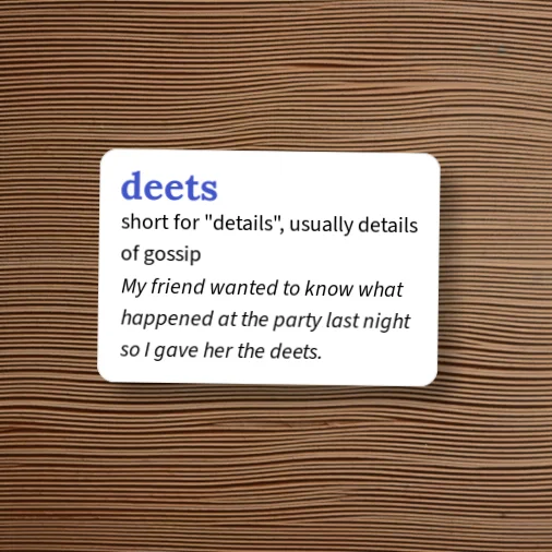 Urban Dictionary: deets