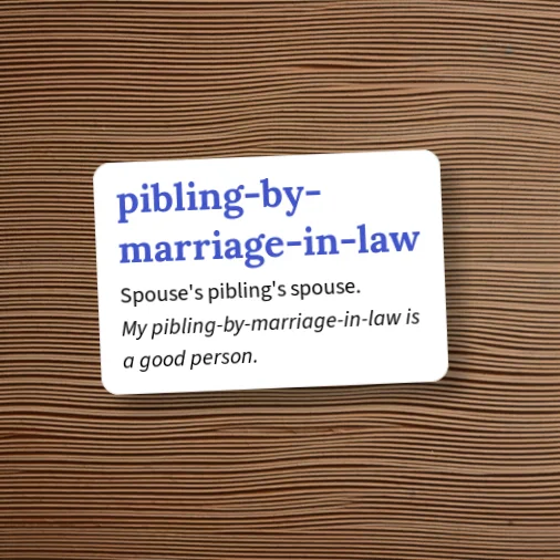 Urban Dictionary: pibling-by-marriage-in-law