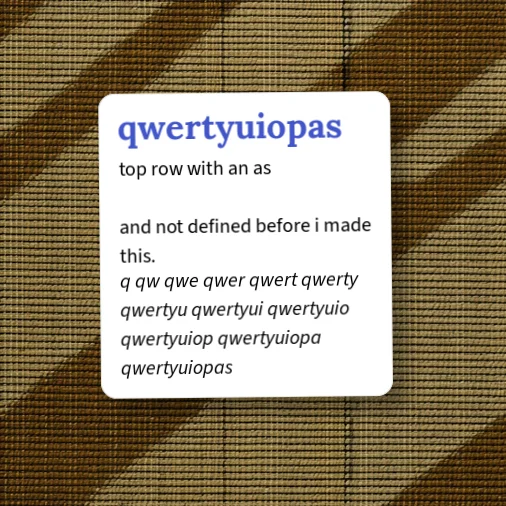 Urban Dictionary: qwertyuiopas
